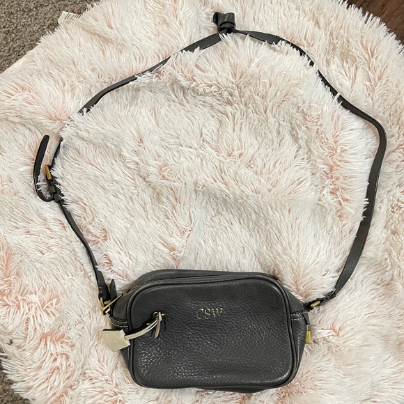 J. Crew | Bags | J Crew Leather Crossbody Bag Grey | Poshmark
